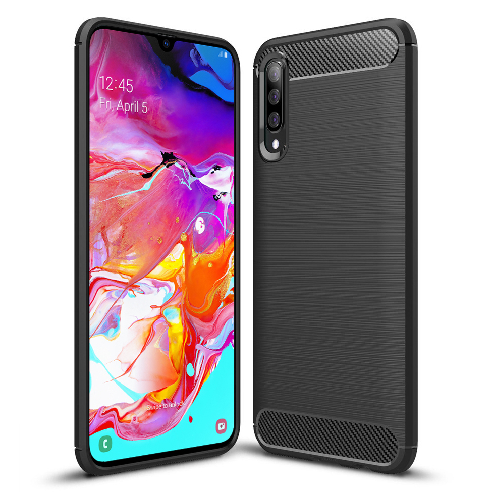 Flexi Slim Carbon Fibre Case for Samsung Galaxy A70 (Black)